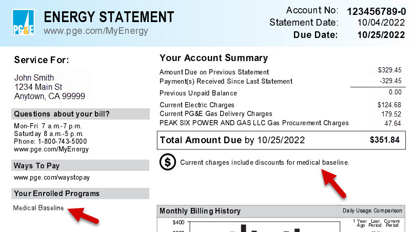 How long does it take to see the medical baseline discount on my bill?